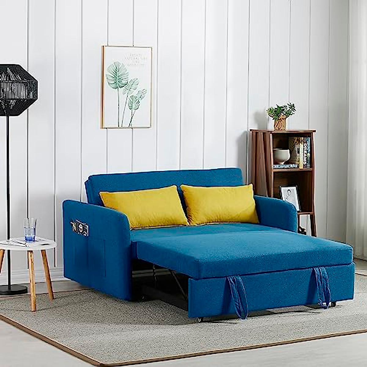 Modern Napping Futon Sofa Daybed Loveseat,2 Seaters Love Seat Convertible Sleeper Couch Bed for Home Apartment Office Small Space Living Room Furniture Sets