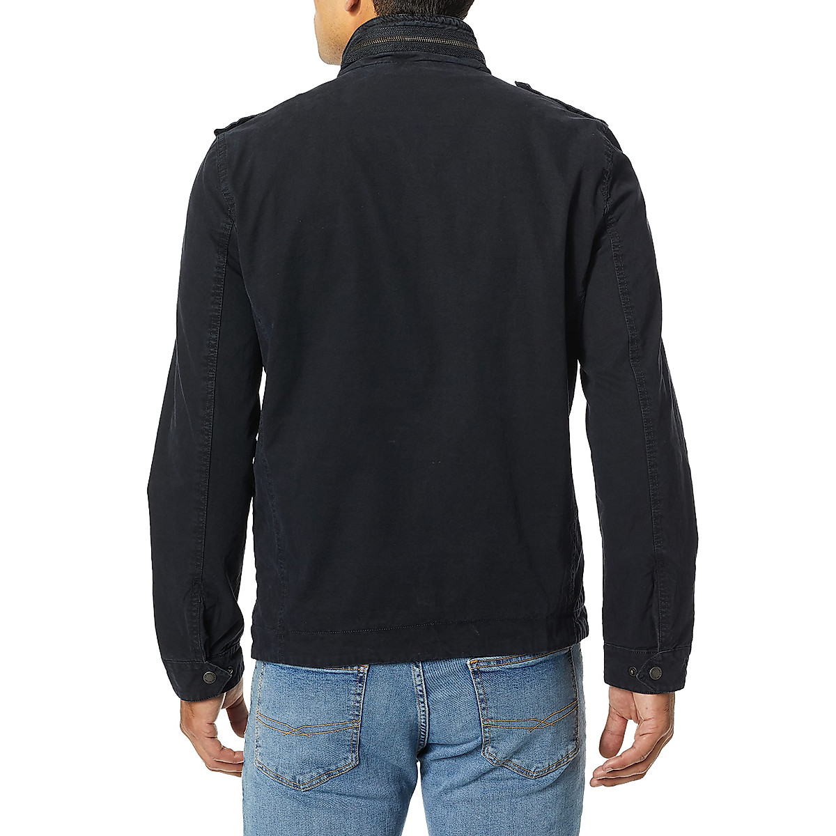 Levi's Men's Washed Cotton Two Pocket Military Jacket (Standard and Big & Tall), Navy Unfilled, Large