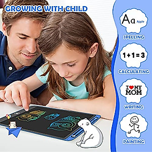 LCD Writing Tablet for Kids, 10 Inch Doodle Board Drawing Pad for Kids Drawing Tablet Toys for 3-6 Years Old Girls Boys, Ocean Blue