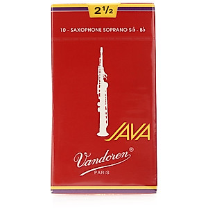 Vandoren SR3025R Soprano Sax JAVA Red Reeds Strength 2.5; Box of 10