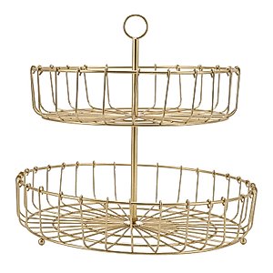 Naroote Fruit Basket Gold Color Nonslip Fruit Basket for Desktop Computer
