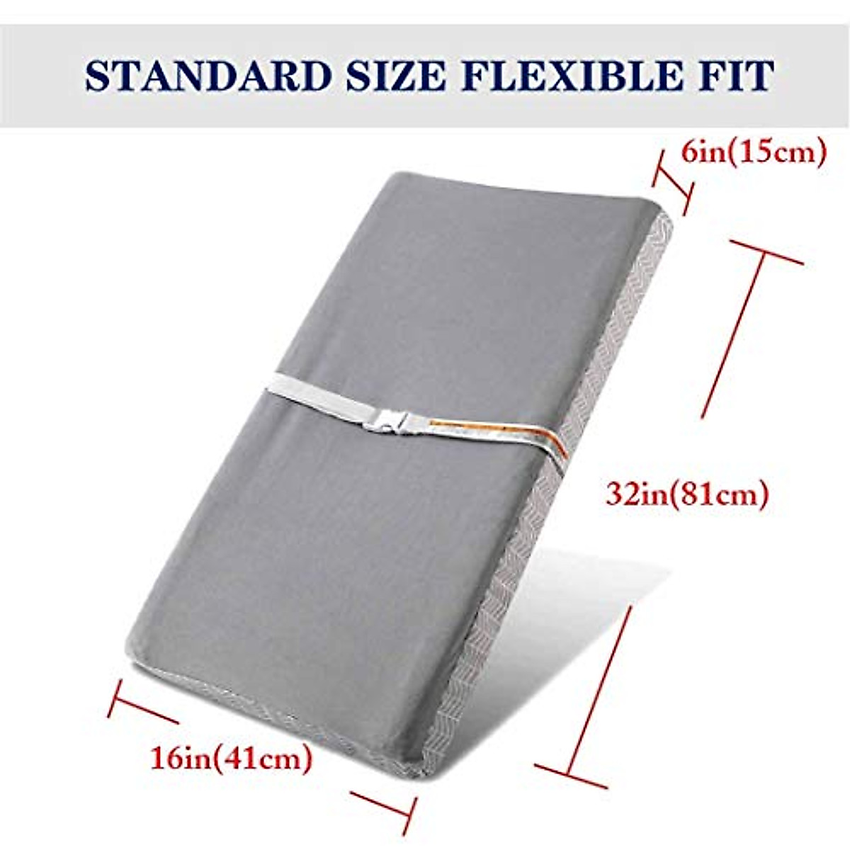 Changing Pad Cover 2 Pack, Comfort Fleece Changing Table Cover Boys Girls, Ultra Soft Breathable 32"/34''x16" Changing Pad Sheets - Blue Stars & Grey Stripe