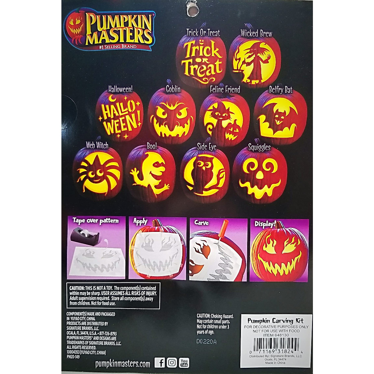 Pumpkin Carving Kit w/Pattern Book - 15 Pieces