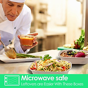 Kaderron 35 oz 50 Pack Large Paper Bowls with Lids, Disposable Bowls Bulk Leakproof and Microwave Safe for Hot/Cold Use