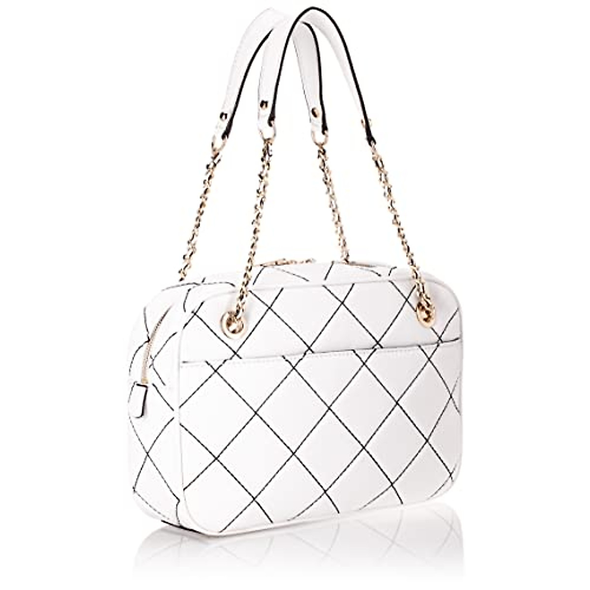 GUESS Cessily Top Zip Shoulder Bag White Multi One Size