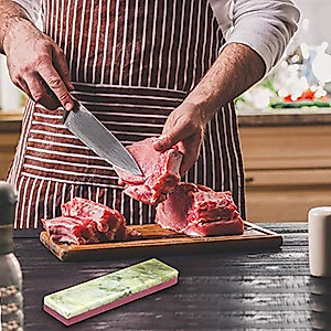 Knife Sharpening Stone,3000/10000 Whetstone Polishing Sharpener Stone for Kitchen Knife Tool (Green)