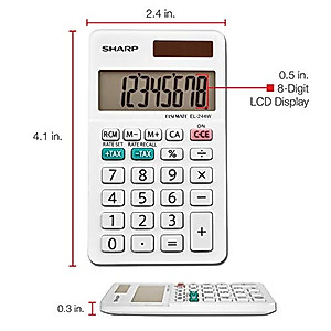 Sharp EL-244WB Business Calculator, White 2.125, 2.38 x 4.06 x 0.31 inches