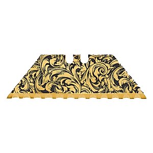 NDZ Performance Serrated Steel Blade Replacement for Berkling Utility Knife, Custom Double Sided Laser Engraved Designs, Gold - Scroll, Single Pack