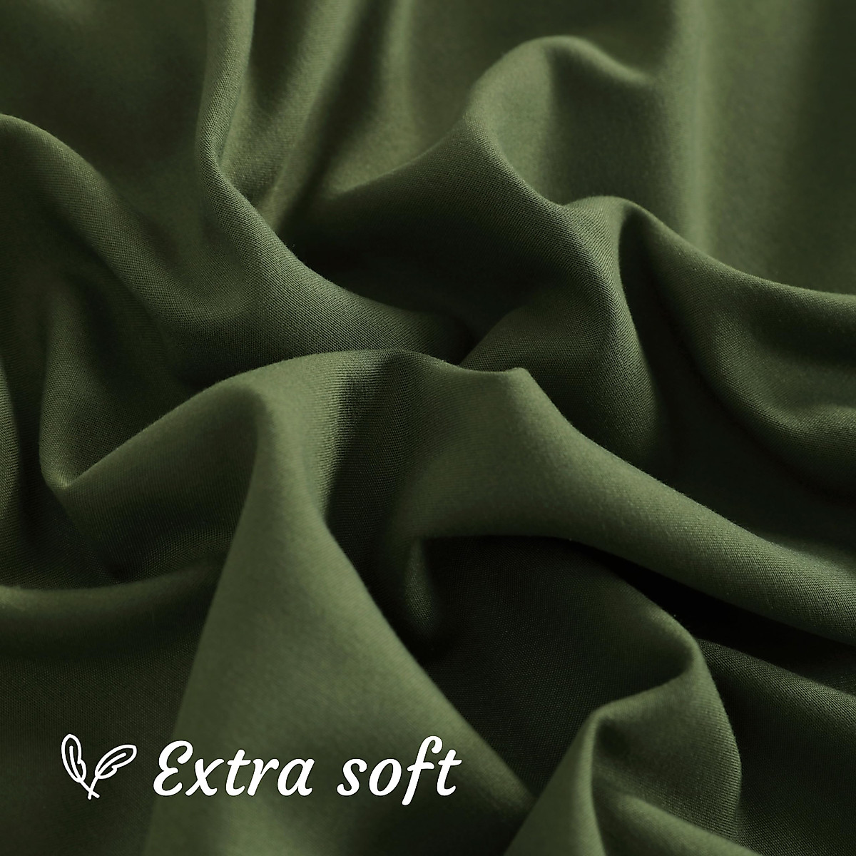 NTBAY King Pillow Cases Set of 2, 2 Pack Brushed Microfiber 20x36 Pillow Cases, Soft, Wrinkle, Fade, Stain Resistant Olive Green Pillow Cases with Envelope Closure, 20x36 Inches, Olive Green