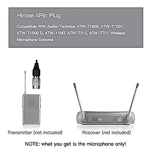 J K MIC-J 044 Lapel Microphone Lavalier Microphone Compatible with Audio Technica Bodypack Transmitter