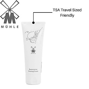 MÜHLE Organic Shaving Cream | Natural Shaving Cream with Argan Oil & other Essential Oils | TSA Travel Size Friendly | BDIH Certified | 100% Vegan | 75mL (2.5 oz) Squeeze Bottle