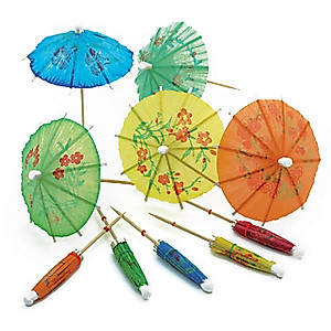 Norpro, Multicolored 24-Pack Decorative Cocktail Umbrella Picks, 4â€/10 cm