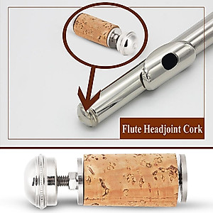 Flute Accessories,Gemeinhardt Flute Cork,Flute Headjoint Cork Plug Flute Stopper Plug and Crown Repair Parts for Flutes Musical Instrument Flute Crown Replacement gemeinhardt flute screw