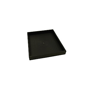 Regal Pak Black Half Size 1"H Stackable Plastic Tray With Black Half Size Ring Slot Foam 7-1/4" X 8-1/4" X 1"H (Jewelry Not Included)