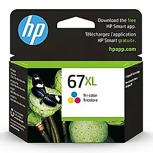 HP 67XL Tri-color High-yield Ink Cartridge | Works with HP DeskJet 1255, 2700, 4100 Series, HP ENVY 6000, 6400 Series | Eligible for Instant Ink | 3YM58AN