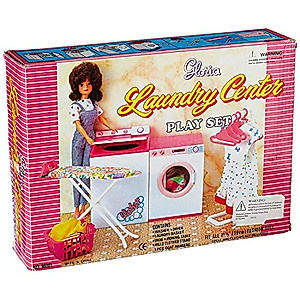 Ivory Gloria Dollhouse Furniture - Laundry Room with Iron & Ironing Table Playset