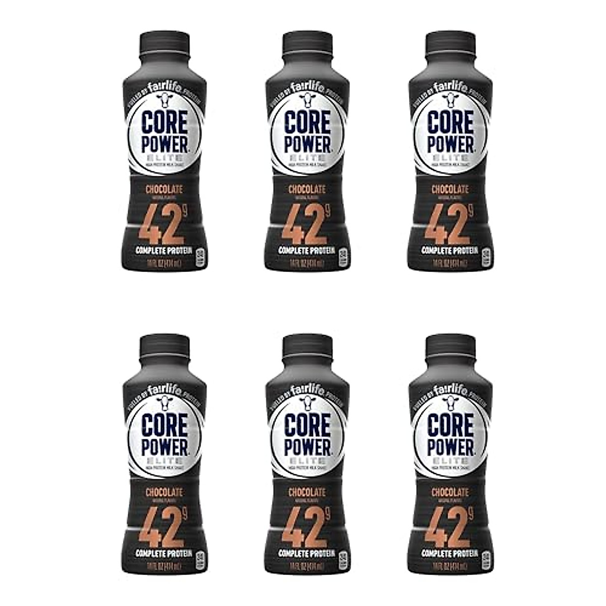 Fairlife Core Power High Protein Milk Shake, Natural Flavor Ready to Drink Protein Shake, The best Chocolate Fairlife Protein Shakes,14 fl oz , 42gm (Chocolate flavor, Pack of 6 Bottles) protein, fairlife chocolate milk,