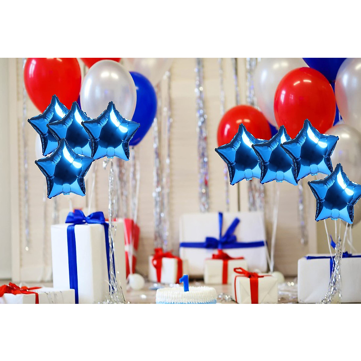 10pcs Star Shape Foil Mylar Helium Balloon 18" Balloon Birthday Party Decoration Foil Balloons,Wedding,Baby Shower Decor - Blue