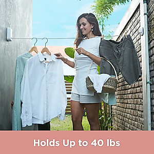 GorillaLine - Retractable Clothesline Indoor Outdoor Clothes Line | Heavy Duty Clothes Drying Laundry Line | Wall Mounted Drying Rack Clothing Line | Retracting Hanging | Lock to Prevent Sagging