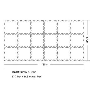 YIMINYUER® 18 Tiles (30cm×30cm×1cm Each Tile) Baby Soft Puzzle Play Mats, Kids Thick EVA Foam Floor, Toddlers & Children's Soft Interlocking Mat R01G301018