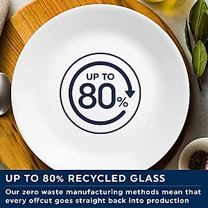 Corelle Dinnerware Set (12pc Set, Winter Frost White)-Dinner Set for 4 | 4 x Dinner Plates, Side Plates & Bowls | 3 X More Durable, Half The Space & Weight of Ceramic | up to 80% Recycled Glass