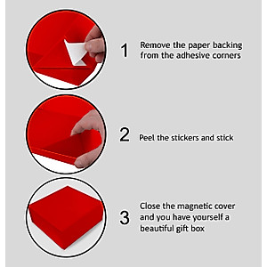 Purple Q Crafts SMALL Red Hard Gift Box With Magnetic Closure Lid 4" x 4" x 1.6" Square Favor Boxes With Red Glossy Finish (5 Boxes)