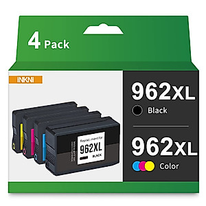 962XL Ink Cartridges Combo Pack Remanufactured Replacement for HP 962 XL 962 High Yield for OfficeJet Pro 9010 9015 9025 9020 9018 9012 Printer (Black Cyan Magenta Yellow,4-Pack)