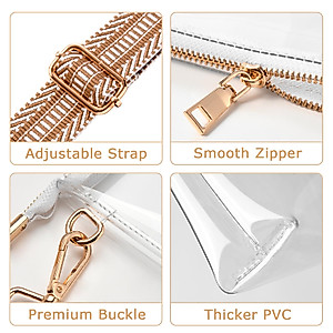 BS-VOG Clear Purse for Women Stadium Approved, Clear Crossbody Bag, Small Clear Stadium Bag for Concerts Sports Events