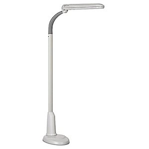 Ott-Lite L24554 Task Plus High-Definition 24-Watt Floor Lamp, Dove Grey