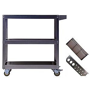 YGCBL Multifunction Portable Hand Trucks,Trolleytool Trolley Cart Stainless Steel Multifunction Organizer Silver Service Trolley, Bearing 100Kg, 2 Styles,A-700X350X800Mm