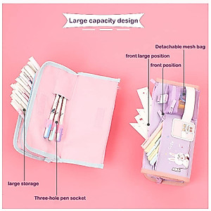 MOMEITU Kawaii Pencil case Kawaii School Supplies Cute Pencil case Large Capacity Pencil case Cute Pencil case Kawaii(Purple Planet)