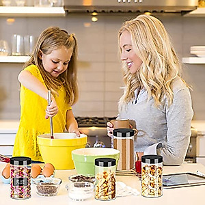 Plastic Jars with Lids 20Pcs 14 oz Clear Plastic Slime Storage Jars Containers with Airtight Leak Proof Black Plastic Screw On Lids Cylinder Clear Round Jars Easy Clean Food Grade Durable PET…