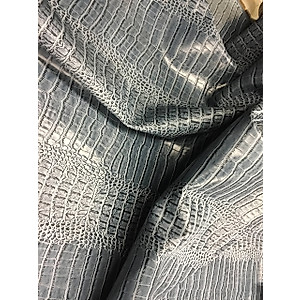 Big Nile Gray crocodile leather vinyl fabric embossed upholstery alligator by yard.