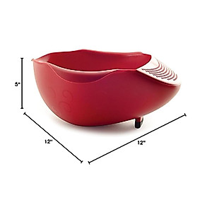Norpro NOR-2176 Serving Bowl with Strainer , Red