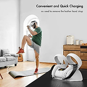 AMVR Charging Dock for Meta/Oculus Quest 2, Charging Station with LED Touch Light Charger Stand for VR Headset and Controllers, with 2 Rechargeable Batteries, 1 USB-C Charge Cable, 2 Controller Straps