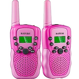 Walkie Talkies,Walkie Talkies for Kids 22 Channels 2 Way Radio with Backlit LCD Screen & LED Flashlight, Birthday Gifts Toys for Girls(Pink,2 Pack)