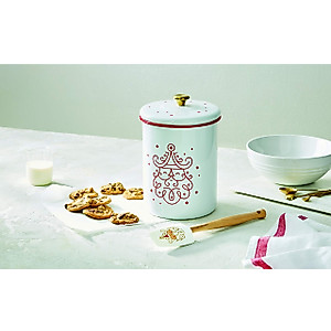 Le Creuset Silicone Noel Collection Medium Spatula, 11 1/8" x 2 1/4", White with Printed Design & Gold Foil