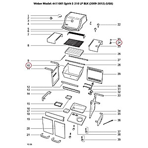 Weber 91360 Electronic Battery Igniter Kit for Spirit (2009-2012) Gas Grills