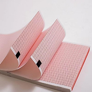 ECG Paper Depot - 2 Packs EKG Paper Fit for Mortara ELI 250, ELI 250C, ELI 350 Machines, Each Pack 8.5 x 11 inch x 200 sheets, Cued with Header, Red Grid Z Fold Paper, Premium 80gsm Z Fold