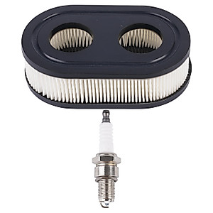 Lawn Mower Air Filter Set Spark Plug for Troy-Bilt TB110 TB115 TB200 TB230 TB330 TB370 Walk Behind Lawn Mower