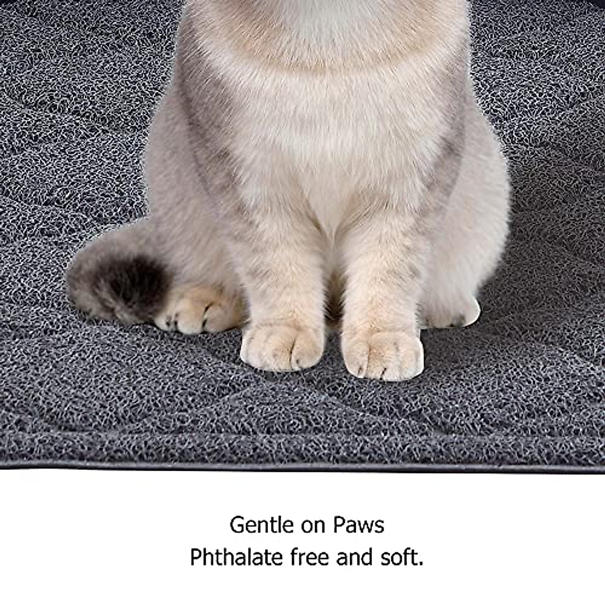 unipaws Cat Litter Trapping Mat, Litter Box Scatter Control Pad, Litter Free Floors and Urine Waterproof, Gentle on Paws, No Phthalate