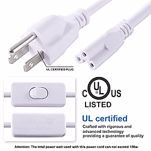 TRLIFE T5 T8 Power Cord, 6FT Long T5 T8 LED Light Cord with On/Off Switch, T5 T8 LED Wire Connector Power Cord with US Plug for LED T5 T8 Integrated Tube Light Fixtures (4 Pack)