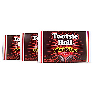 Tootsie Roll Mini Bites Candy Coated Chews Movie Theater Box, 3.5 oz (Pack of 3)
