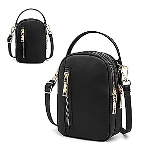 Bobrand Cell Phone Purse Crossbody Bag for iPhone 12 Mini, Samsung Galaxy A52 A32 A31 A11 A51 A01, LG Phoenix 5, BLU G9 Pro (Black)