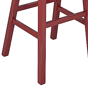 Amazon Brand – Stone & Beam Cottage Wood Bar Stool, 29"H, Red