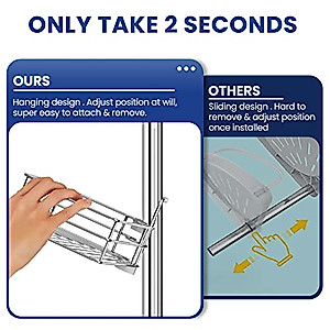 SEIRIONE Shower Caddy corner, Rustproof Shower Organizer, 4 Tier Shower Shelves, No Drilling Shower Rack, Adjustable Shower Storage and Large Shower Shelf for Inside Shower, 56 to 114 Inch