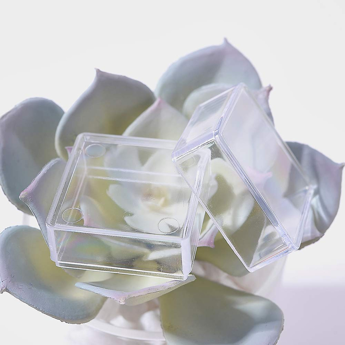 BENECREAT 16 Pack Square High Transparency Plastic Bead Storage Containers Box Case for beauty supplies,Tiny Bead,Jewerlry Findings, and Other Small Items - 1.18x1.18x0.86 Inches