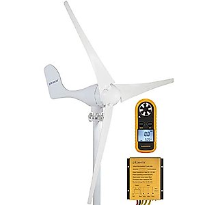 Pikasola 400W Wind Turbine Generator AC 12Volt Economy 3 Blades Windmill for Wind Solar Hybrid System 2.5m/s Start Wind Speed,400w windmill generator for home