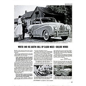 1954 AUSTIN A40 SOMERSET CONVERTIBLE LARGE NON-COLOR AD - USA