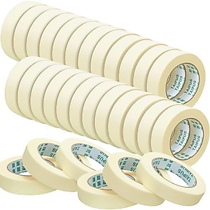 Masking Tape Bulk General Purpose Masking Tape 55 Yards Painting Tape for Painting Home Office School Stationery Arts Crafts Basic Use(30 Rolls,0.8 Inch)